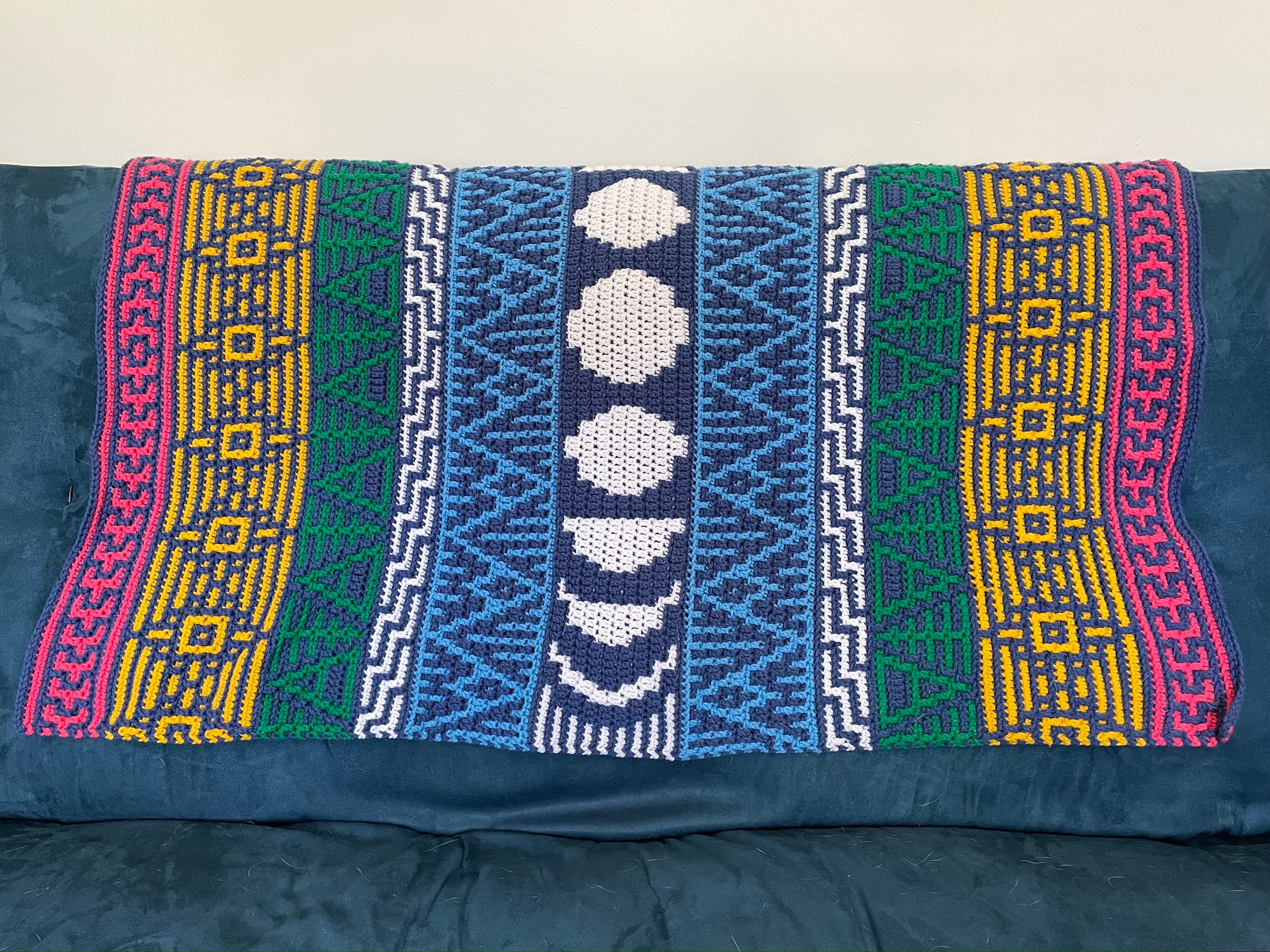 Moon Child Kids Blanket Overlay Mosaic Crochet Pattern - Etsy