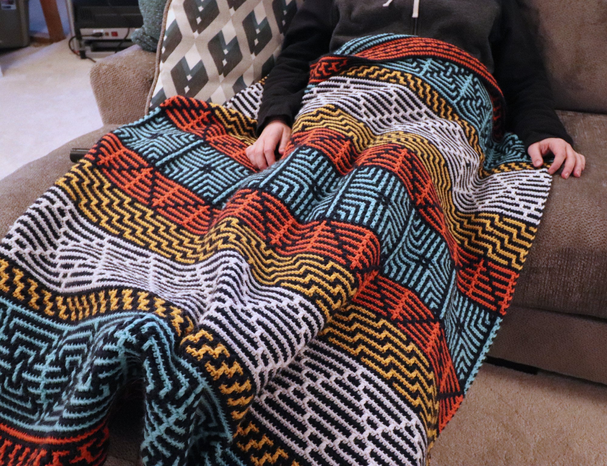 Magic Eye Throw Blanket - Overlay Mosaic Crochet Pattern - Etsy