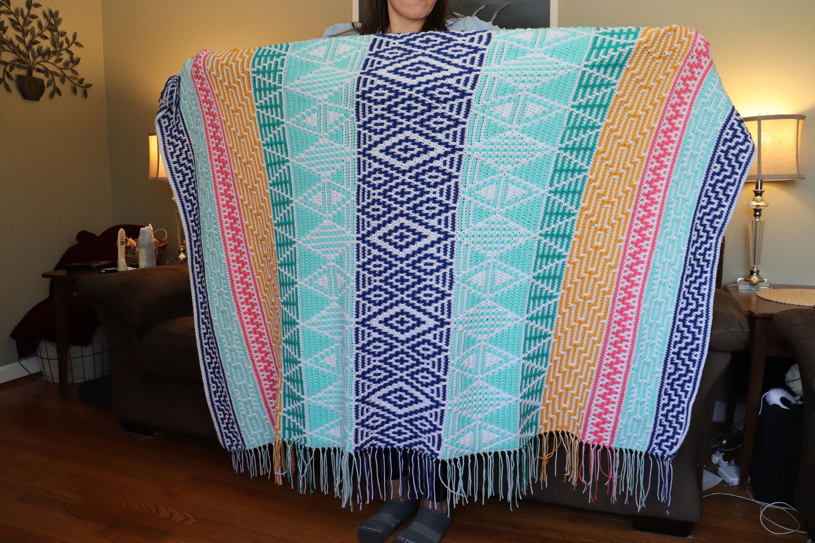 Diamondback Blanket Overlay Mosaic Crochet Pattern | Etsy