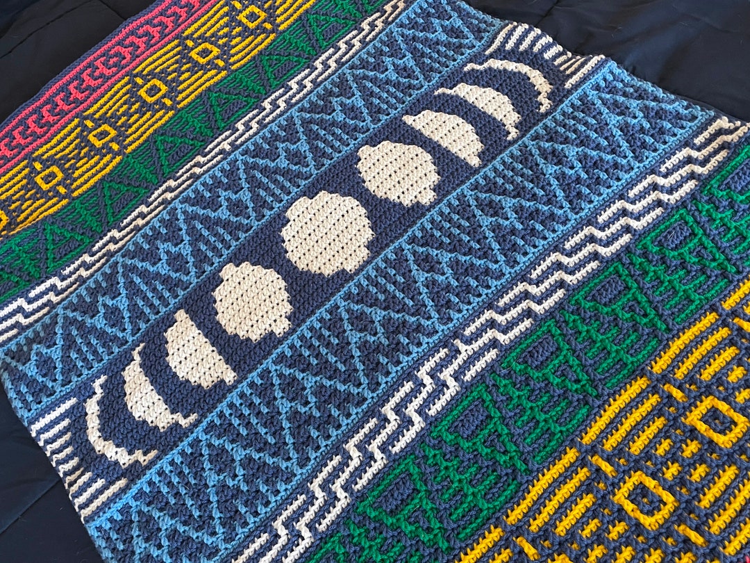 Moon Child Kids Blanket - Overlay Mosaic Crochet Pattern - Etsy