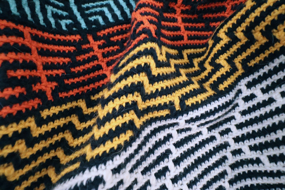 Magic Eye Throw Blanket Overlay Mosaic Crochet Pattern - Etsy