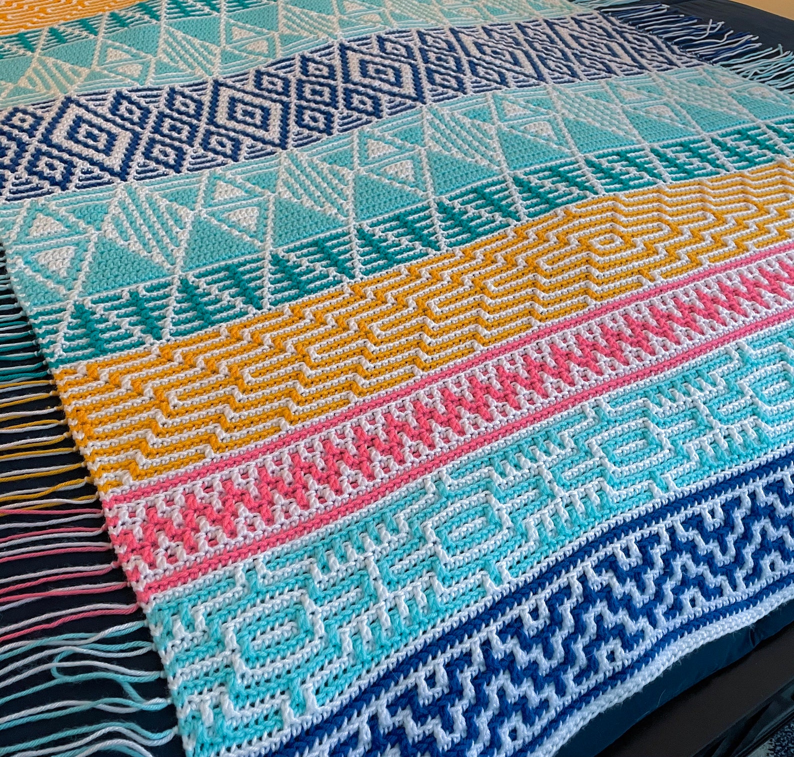 Diamondback Blanket Overlay Mosaic Crochet Pattern | Etsy