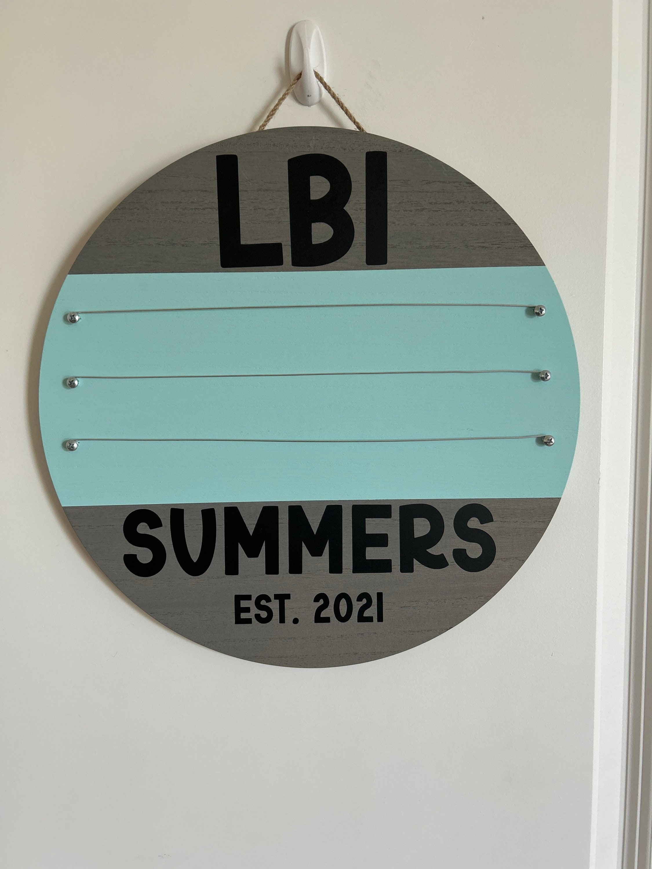 15” LBI Summers Beach Badge Holder/display - Round Door Hanger/sign - Etsy