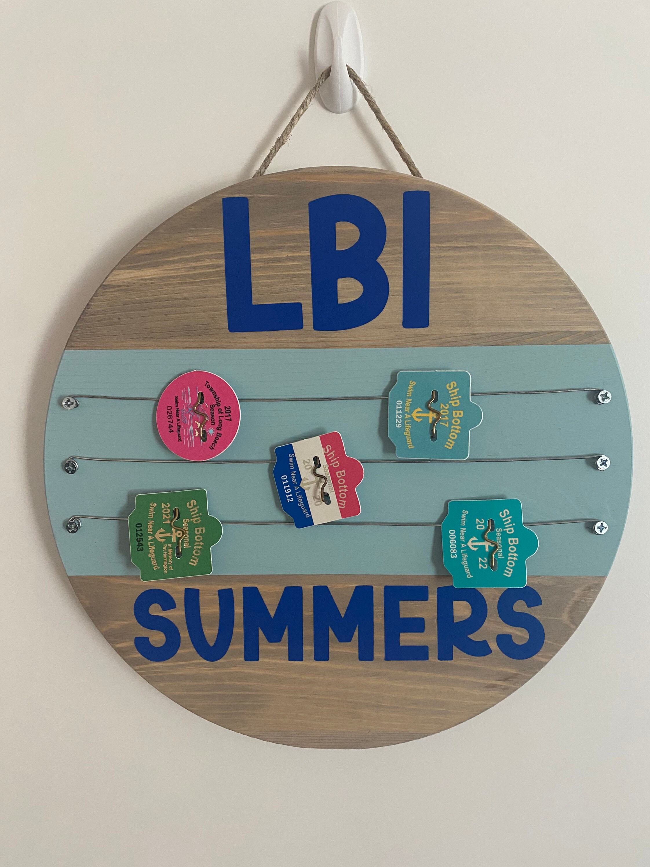 12” LBI Summers Beach Badge Holder/display - Round Door Hanger/sign - Etsy