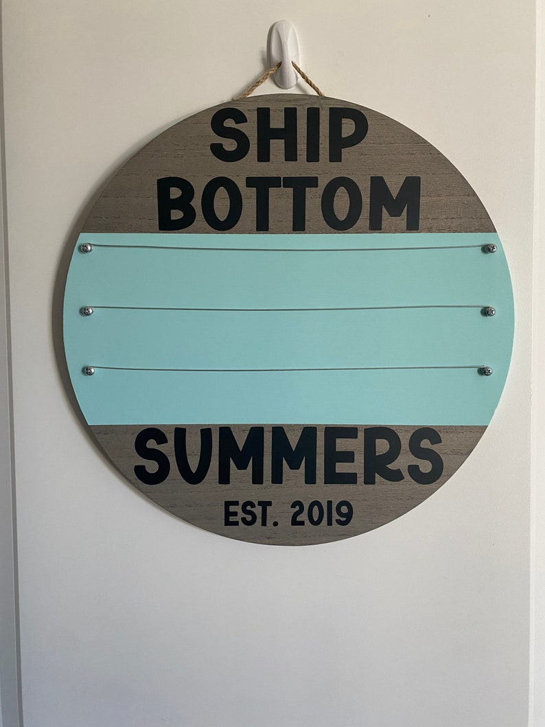 12” LBI Summers Beach Badge Holder/display - Round Door Hanger/sign - Etsy