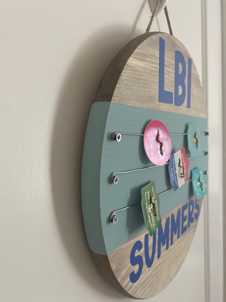 12” LBI Summers Beach Badge Holder/display - Round Door Hanger/sign - Etsy