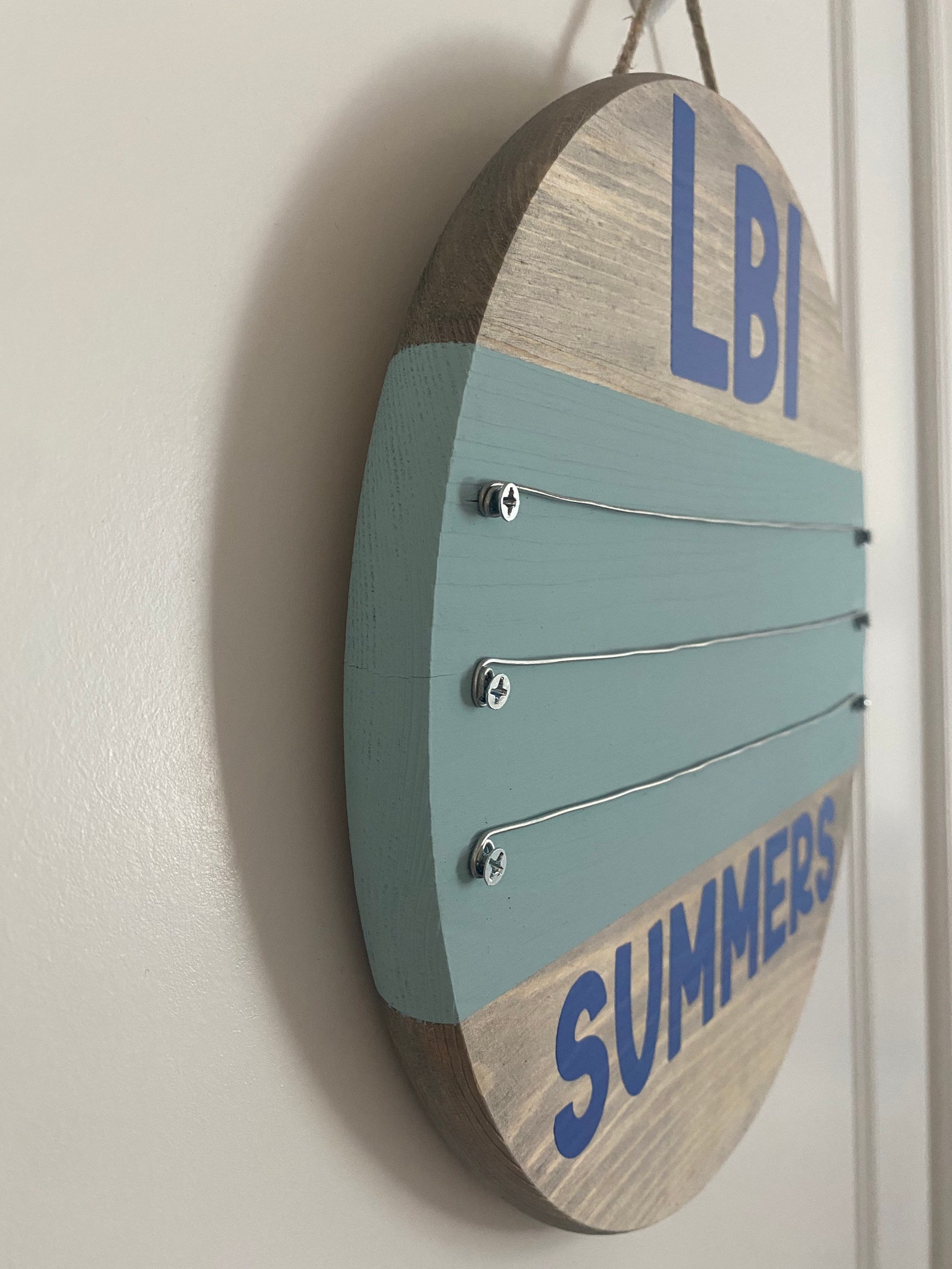 12” LBI Summers Beach Badge Holder/display - Round Door Hanger/sign - Etsy