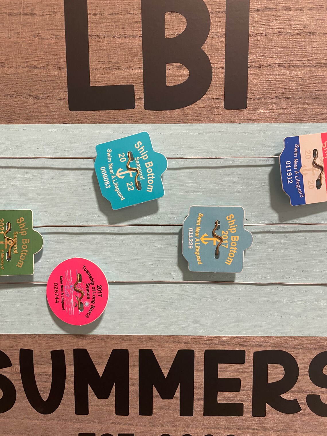 15” LBI Summers Beach Badge Holder/display - Round Door Hanger/sign - Etsy