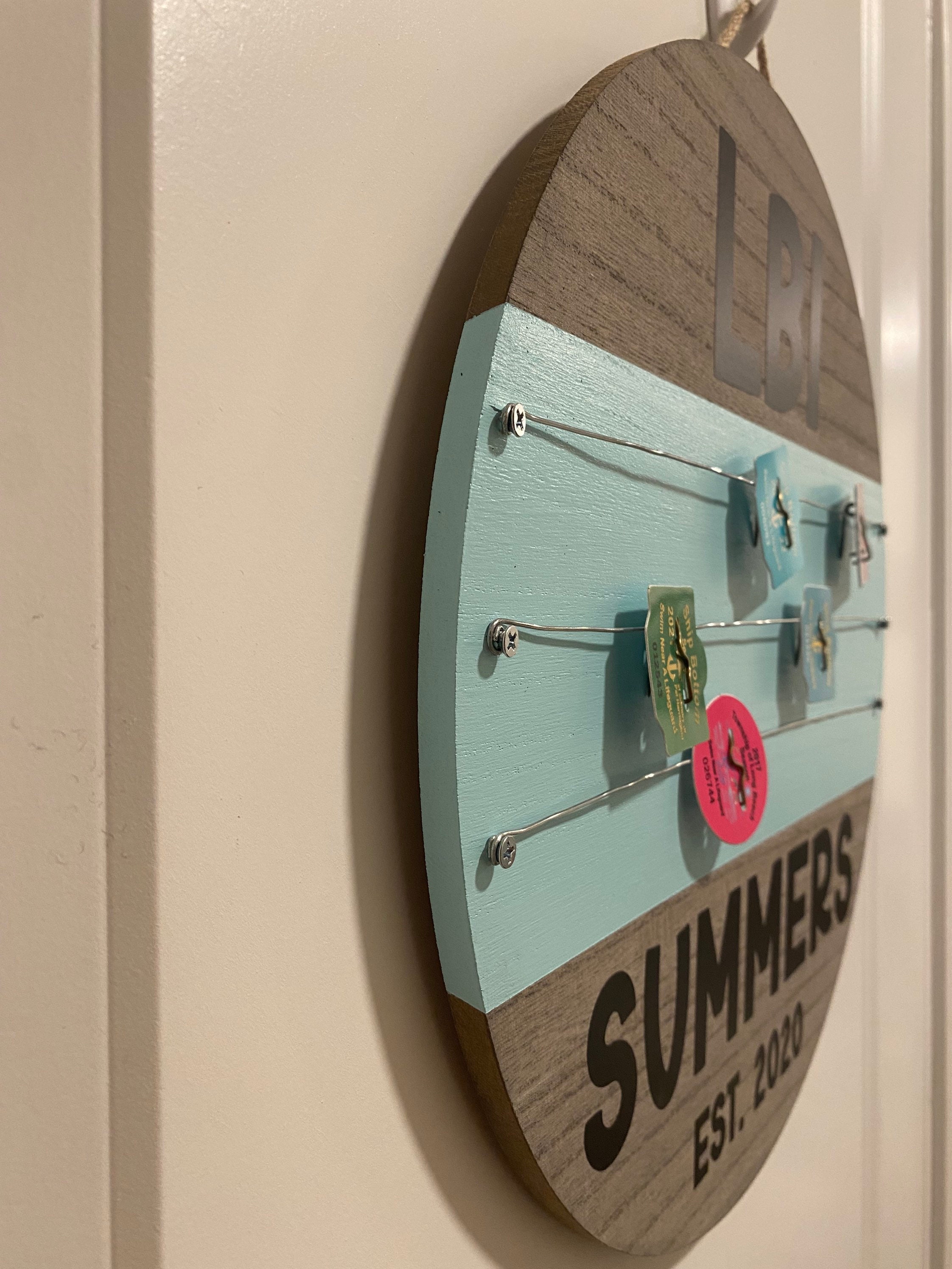 15” LBI Summers Beach Badge Holder/display - Round Door Hanger/sign - Etsy