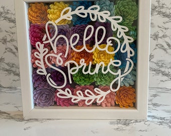 Spring 10x10 Shadow Box Sampler Hydrangea Flowers Perfect Gift for Any ...