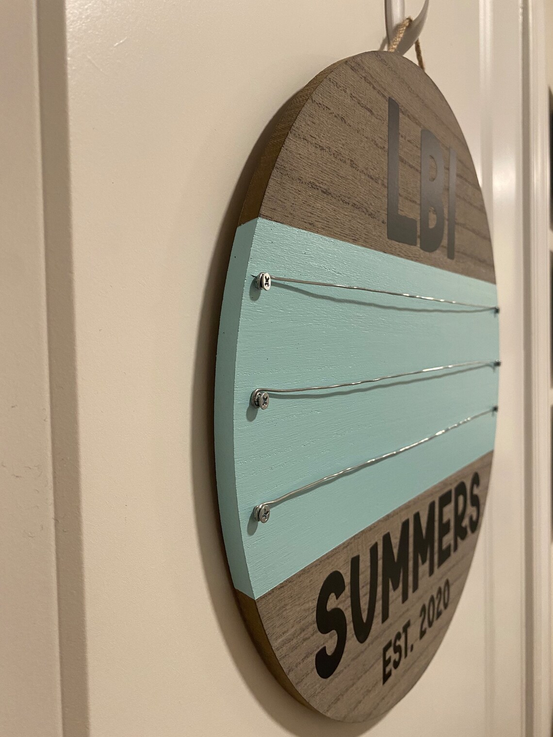 15” LBI Summers Beach Badge Holder/display - Round Door Hanger/sign - Etsy