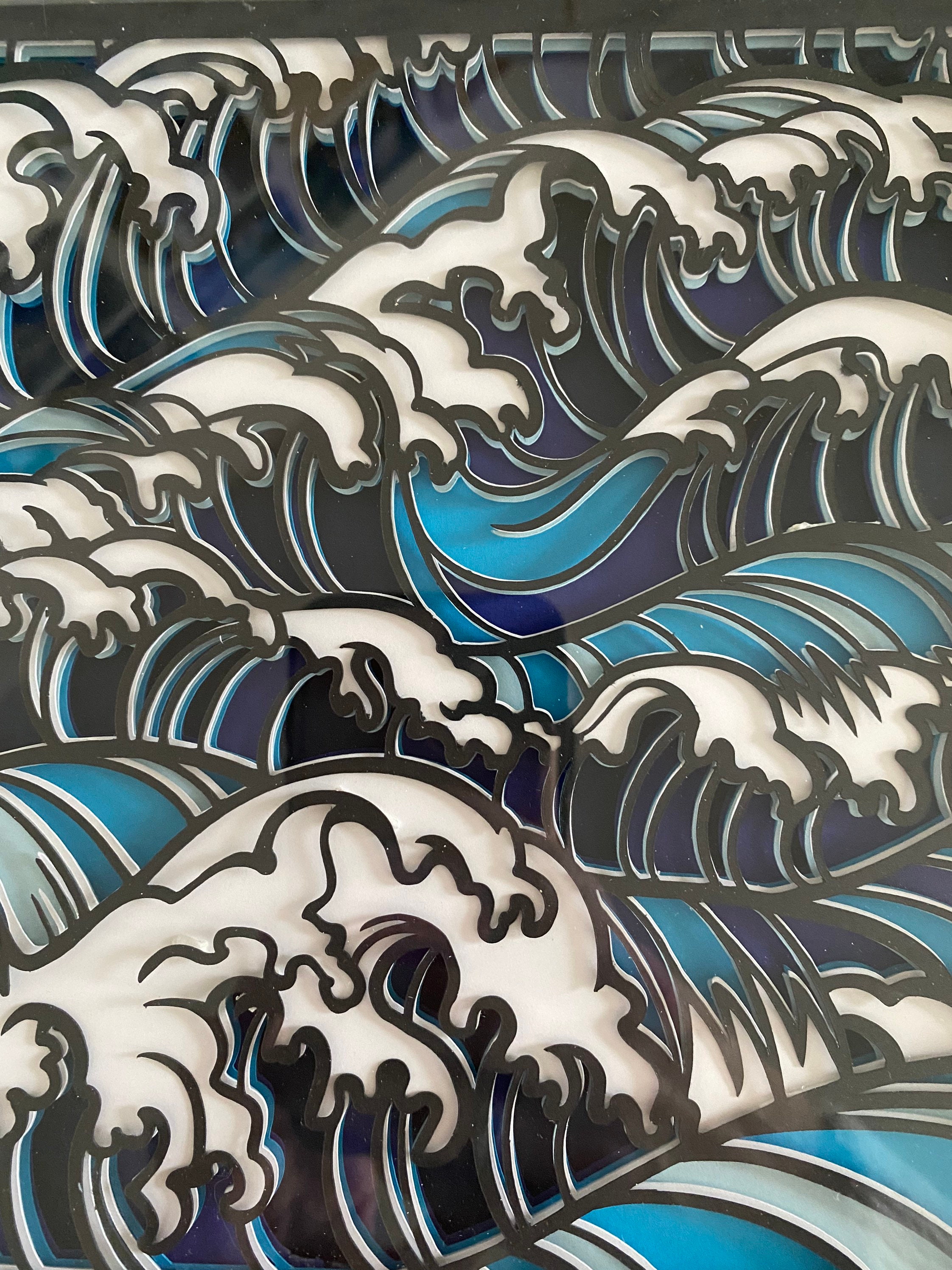 3D Layered Ocean Wave Shadow Box - Etsy.de