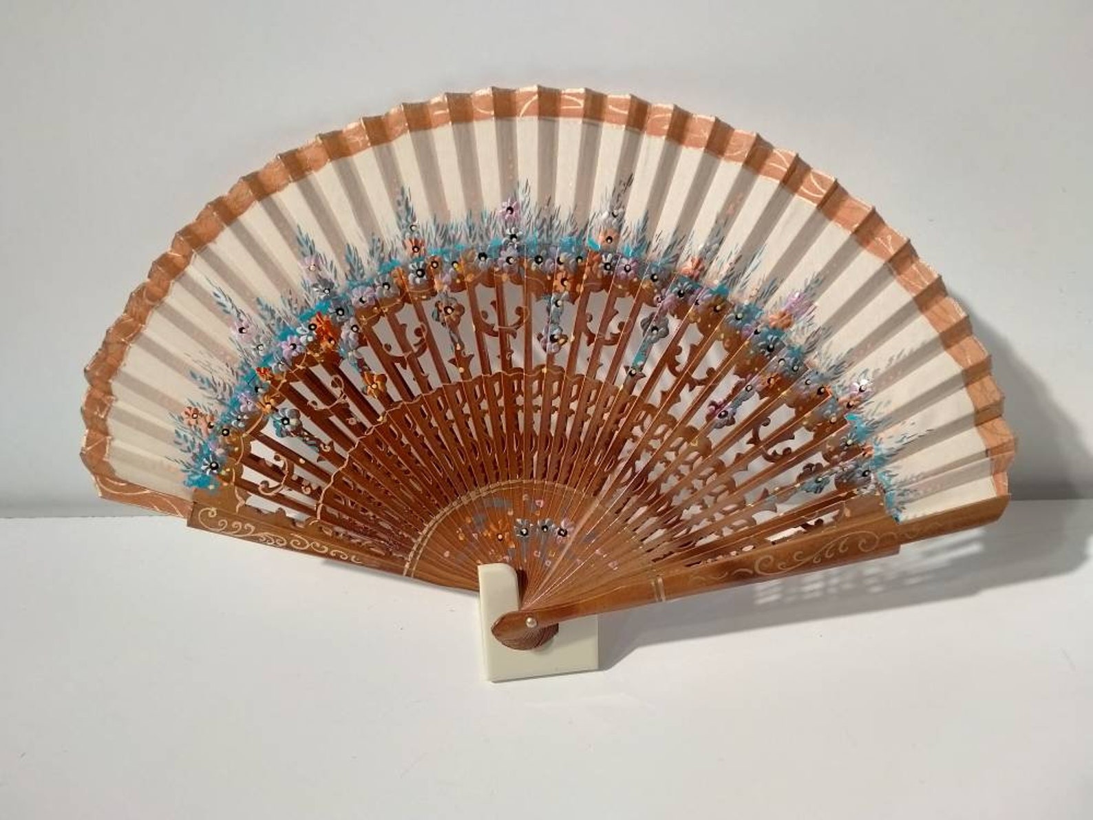 Folding fan spanish hand painted and handmade in Spain. Hand | Etsy