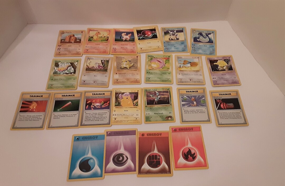 Pokemon Trading Card Game Base Set Assortment 23 Cards Including ...