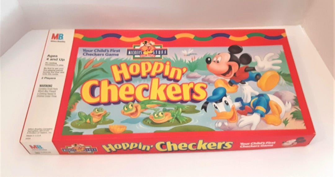 Disney Hoppin' Checkers Game Mickey Mouse Donald Duck Milton Bradley ...