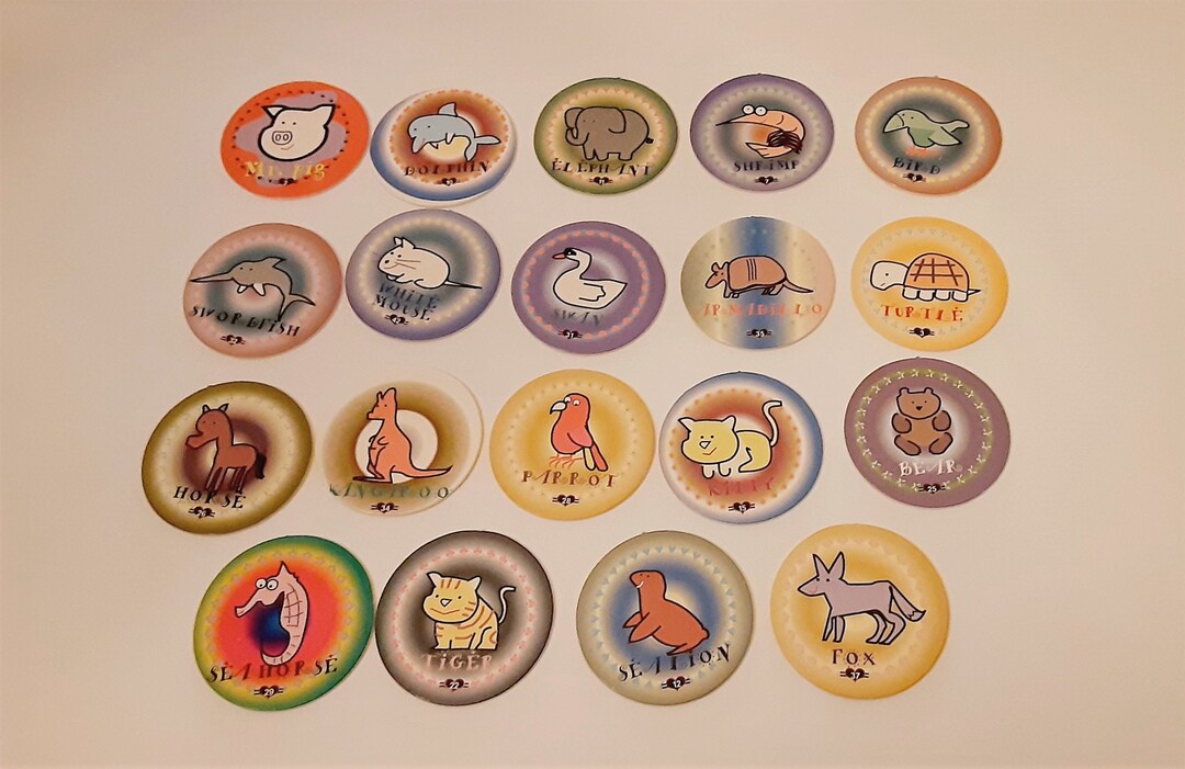 Animal Pogs Set of 19 Milk Caps Vintage 90s - Etsy