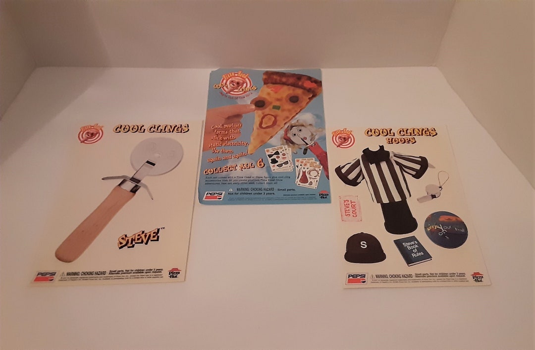 Pizza Hut Pizza Head Cool Clings Referee Steve Hoops 1995 - Etsy