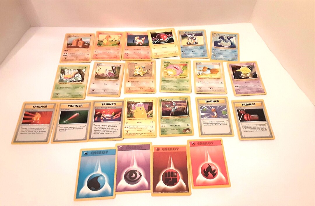 Vintage Pokemon Cards - Base Set, Red Cheek Pikachu & More - 23 Card ...