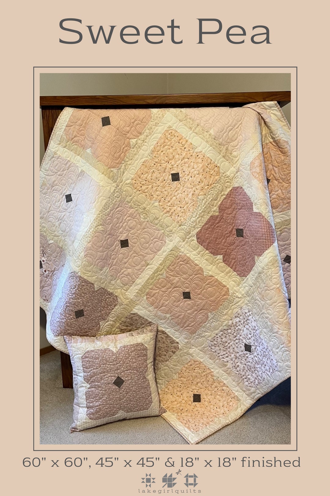 Sweet Pea Quilt Pattern: Easy Snowball Blocks (PDF) - Etsy