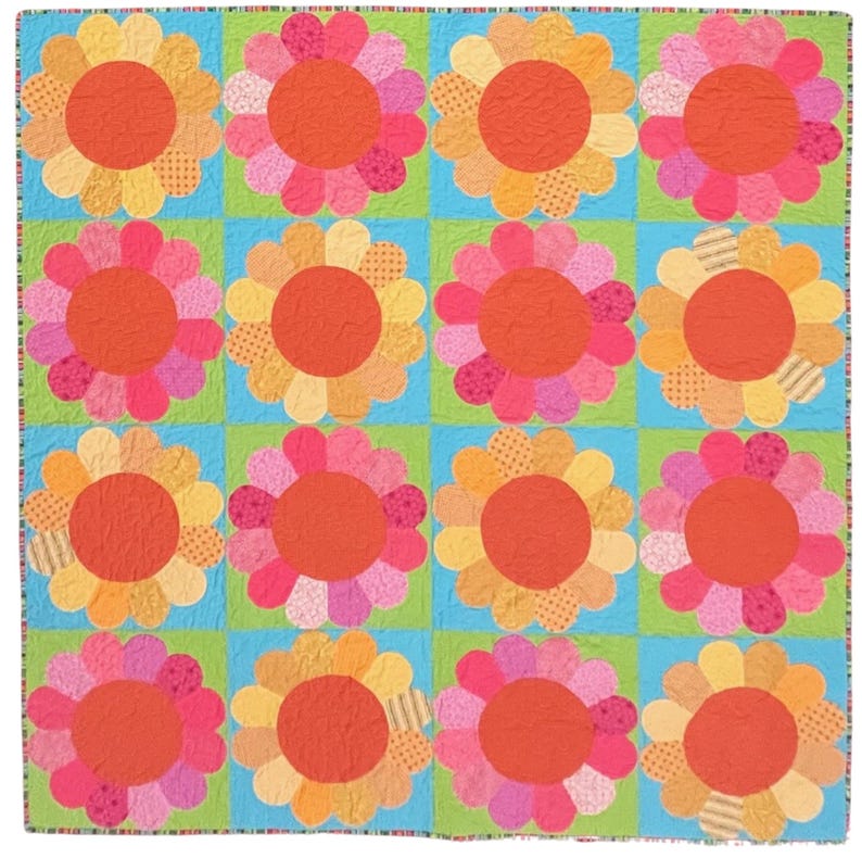 Flower Power Quilt Pattern: Easy Dresden, Beginner Friendly (PDF ...