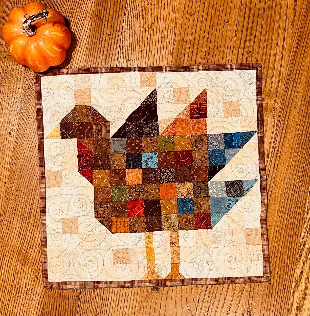 Tom Turkey Mini Quilt Pattern: Thanksgiving Autumn Decor (PDF Pattern ...
