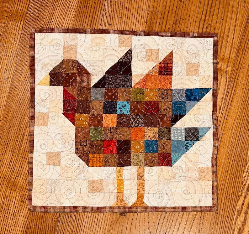 Tom Turkey Mini Quilt Pattern: Thanksgiving Autumn Decor (PDF Pattern ...