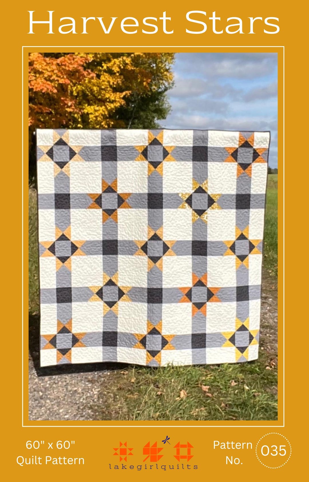 Quilt Pattern HARVEST STARS Easy Beginners Quilt Pattern PDF Autumn ...