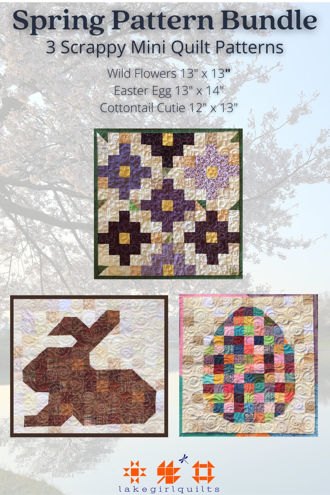 Easy Spring Mini Quilt Patterns Bundle PDF Scrappy Quilt Patterns ...