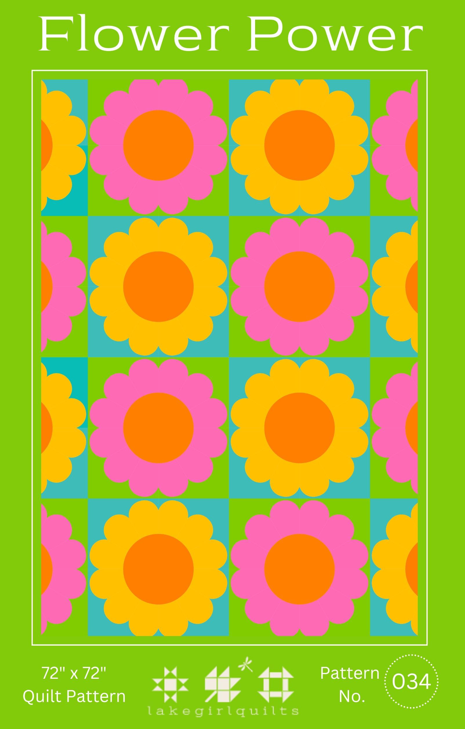 Flower Power Quilt Pattern: Easy Dresden, Beginner Friendly (PDF ...