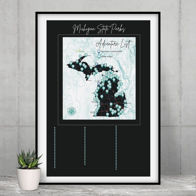 POSTER Michigan State Parks Adventure List - Etsy