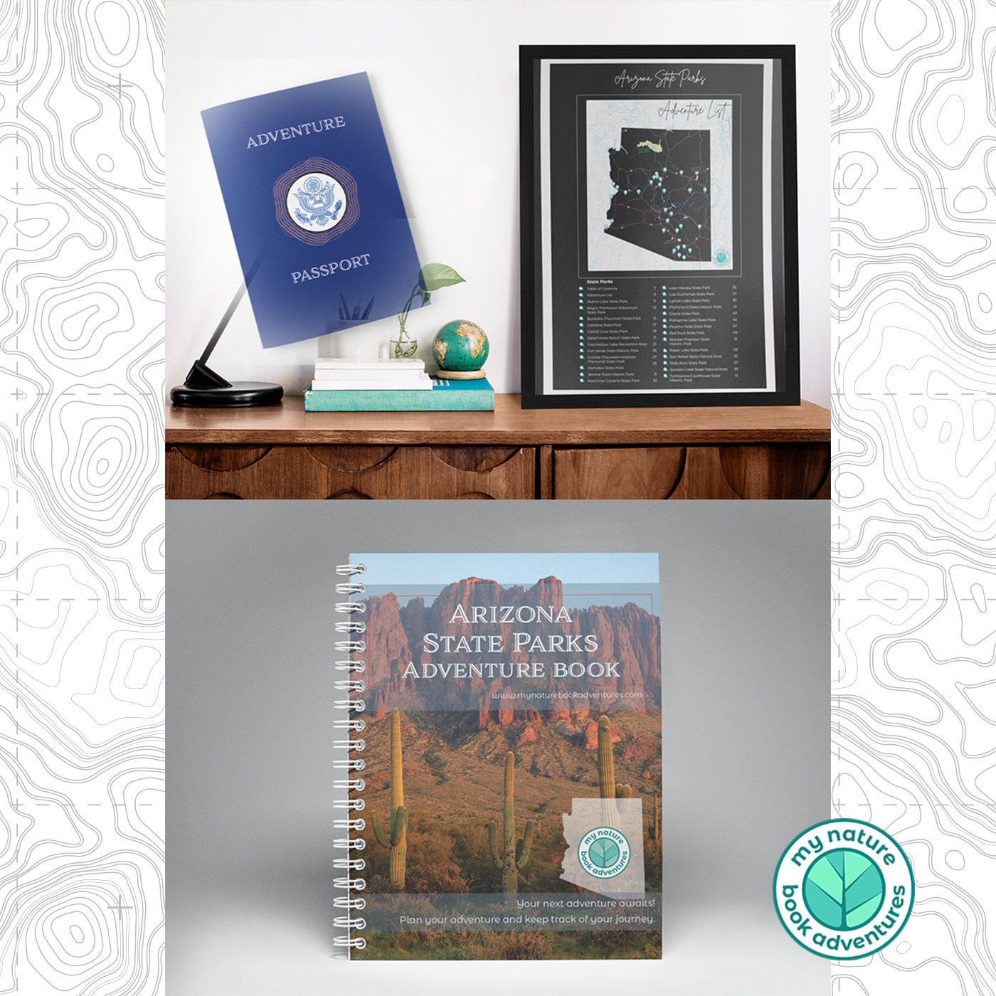 Arizona Book Arizona Poster Passport Combo - Etsy