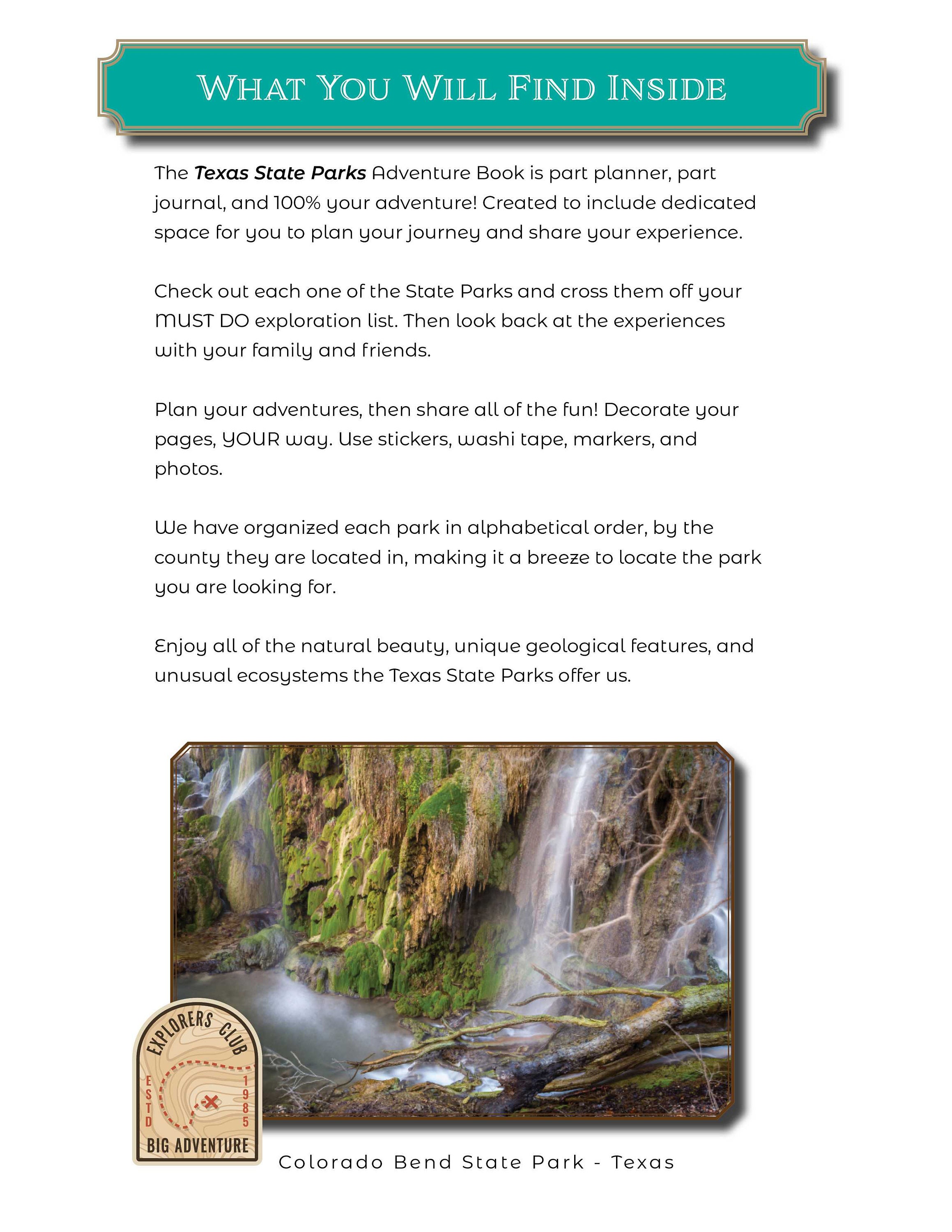 Texas State Parks Adventure Planning Journal - Etsy