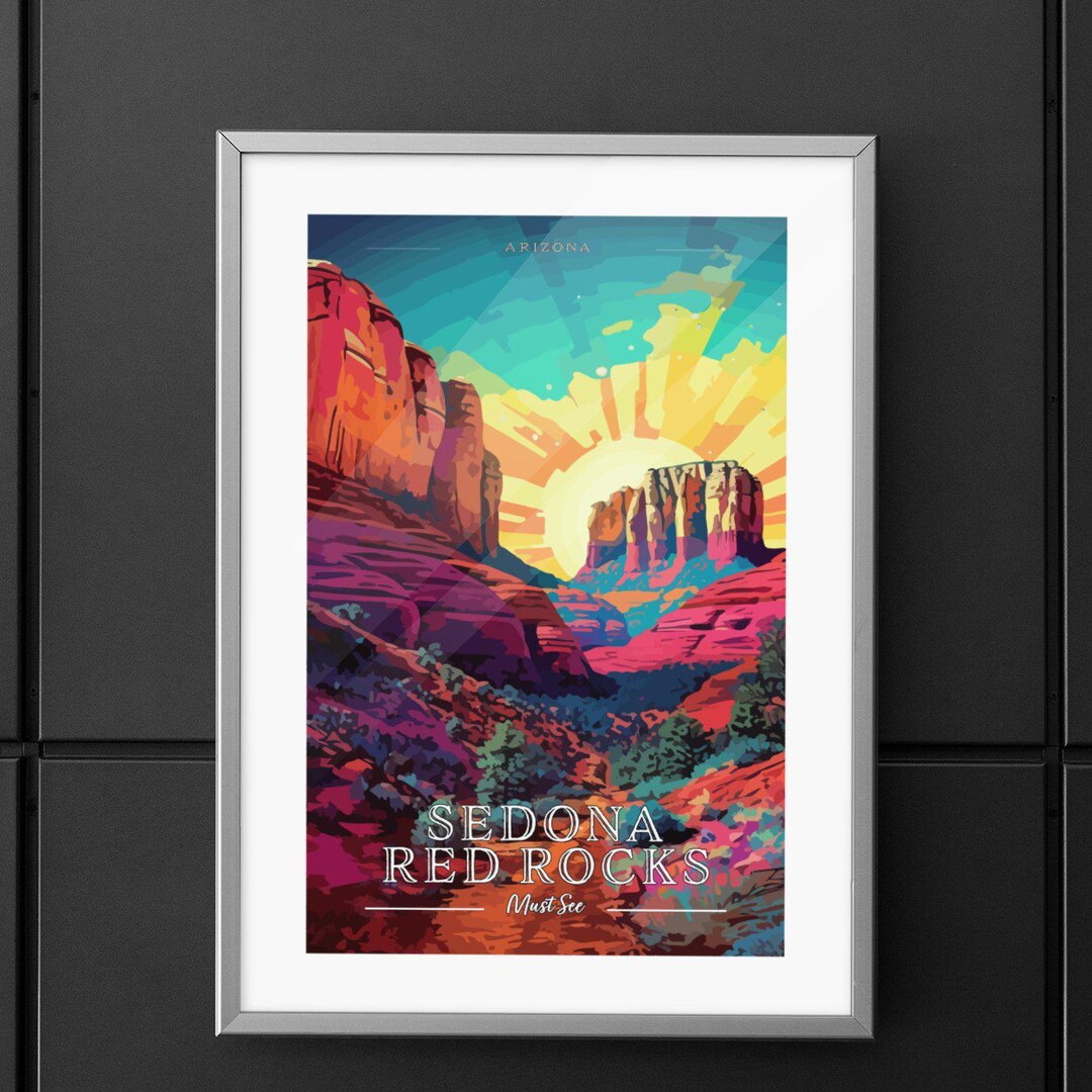 Sedona Red Rocks Must See Commemorative Poster: A Pop Art Tribute - Etsy