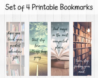 Printable Quote Bookmark Set, Motivational and Inspirational Bookmark ...