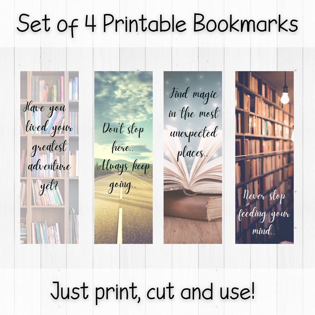 Printable Bookmarks Set With Motivational Quotes / Digital Download - Etsy