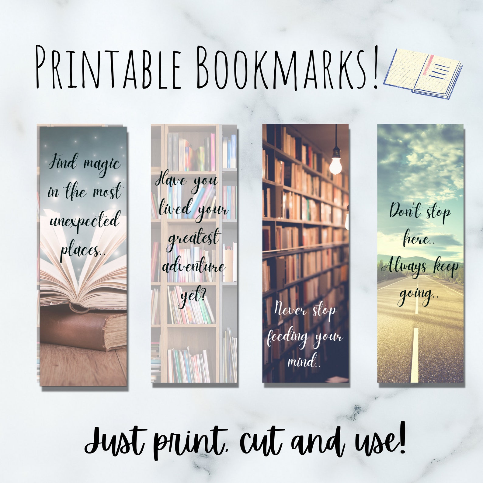 Printable Bookmarks Set With Motivational Quotes / Digital - Etsy
