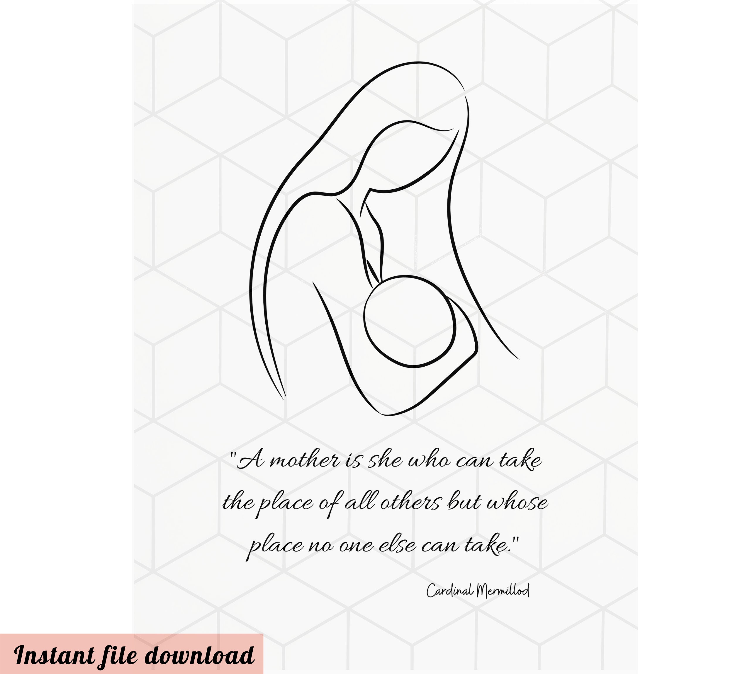 Mothers Day Printable Wall Art Decor Digital Download Quote Poster Gift ...