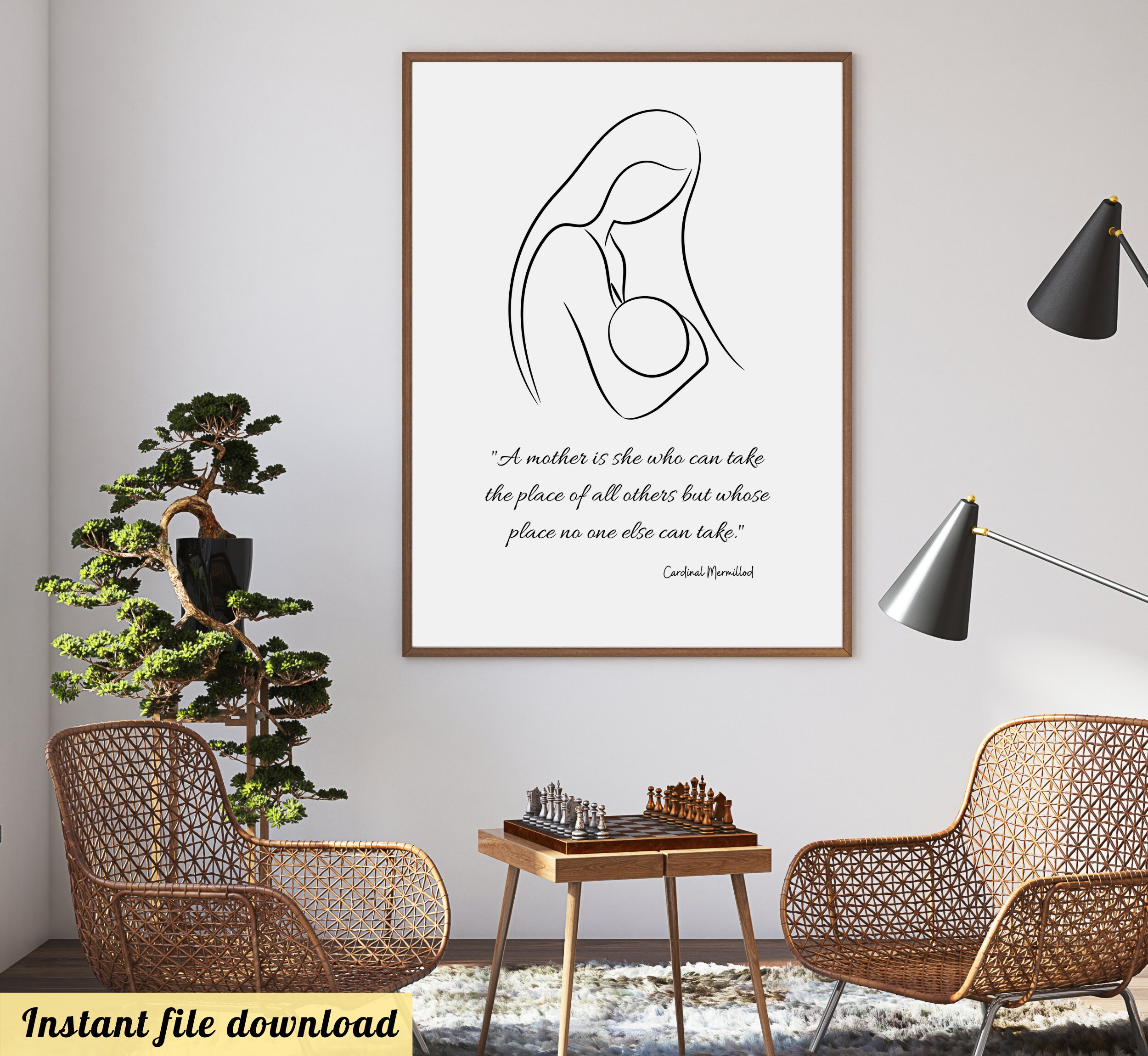 Mothers Day Printable Wall Art Decor Digital Download Quote Poster Gift ...