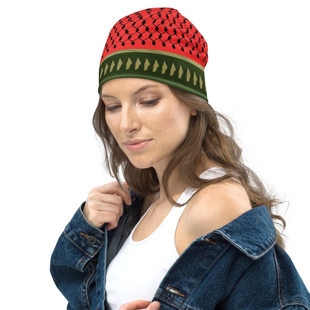 Watermelon Beanie, Watermelon Keffiyeh Beanie, Keffiyeh All-over Print ...