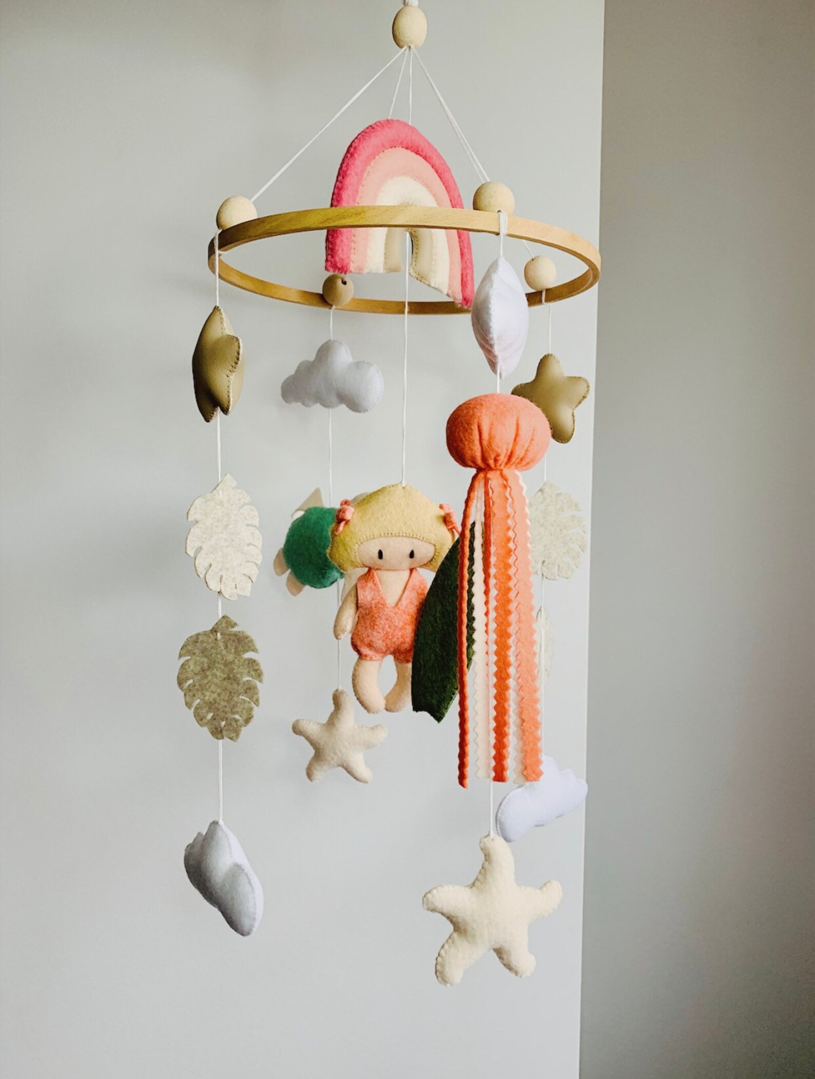 Pink Surfboard Mobile Baby Girl Mobile Baby Mobile Ocean | Etsy