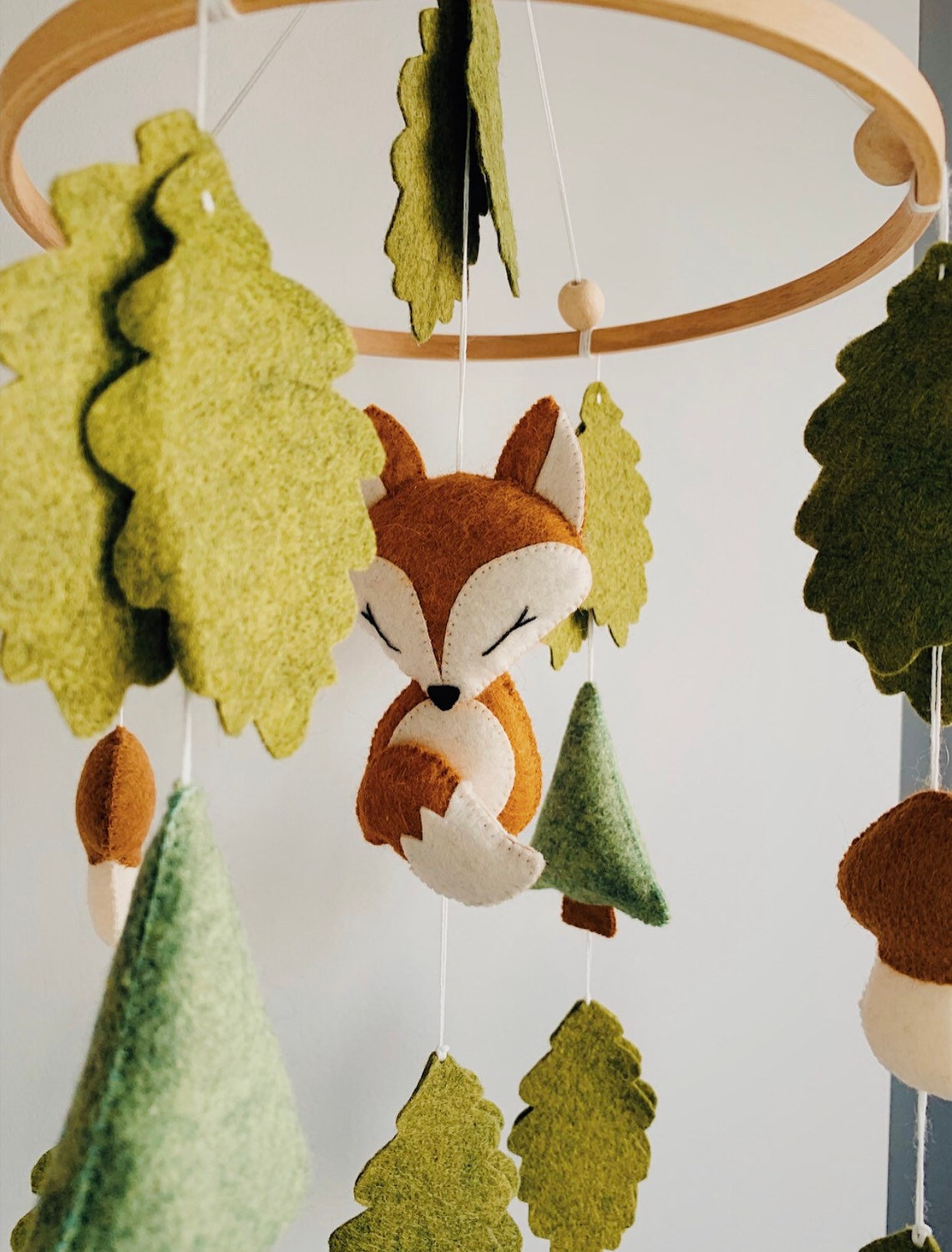 Fox Baby Mobile Woodland Creature and Mushroom Mobile - Etsy