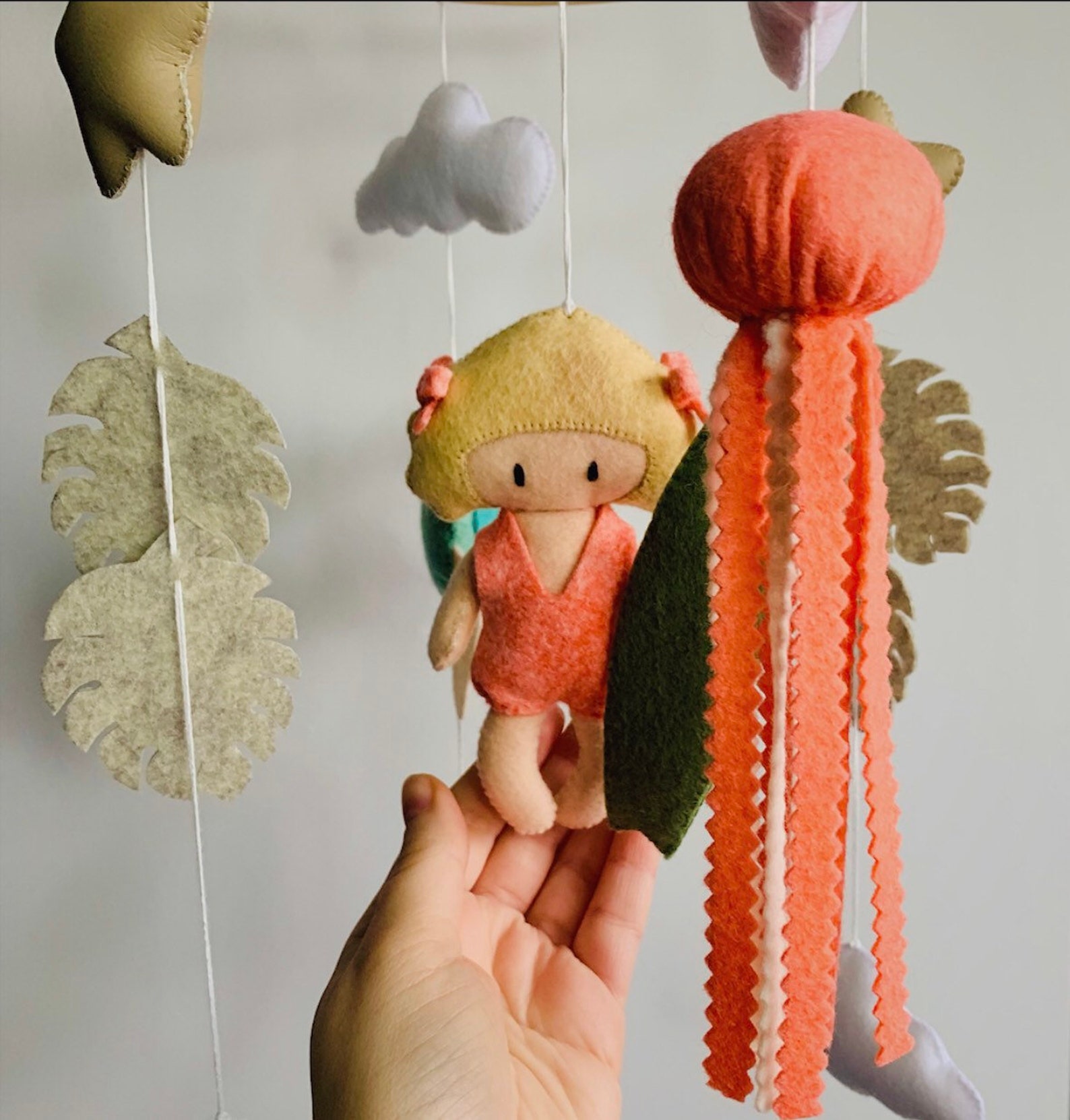 Pink Surfboard Mobile Baby Girl Mobile Baby Mobile Ocean | Etsy