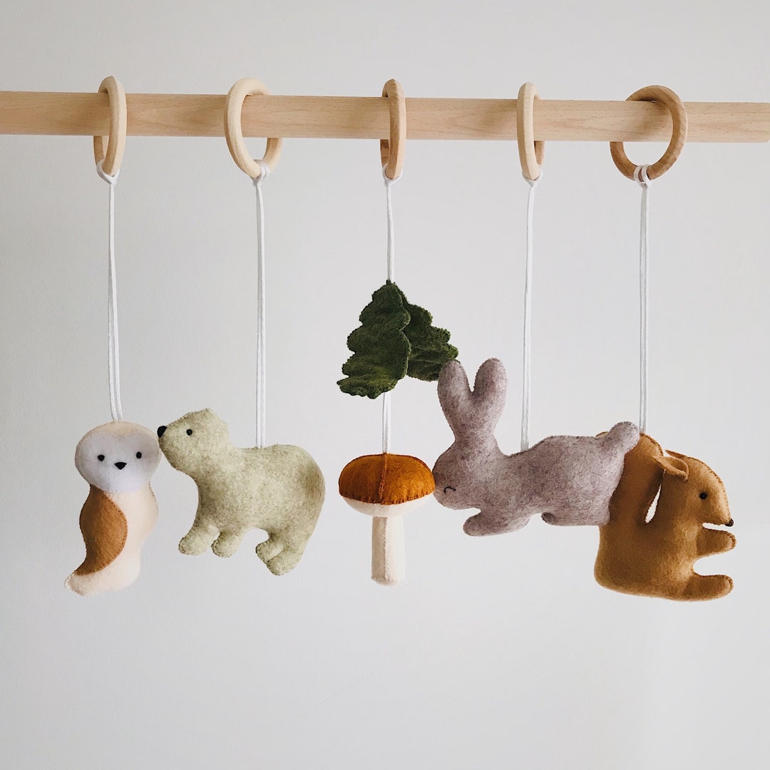 Woodland Baby Gym Hanging Toys Set , Boho Nursery Accessory - Etsy