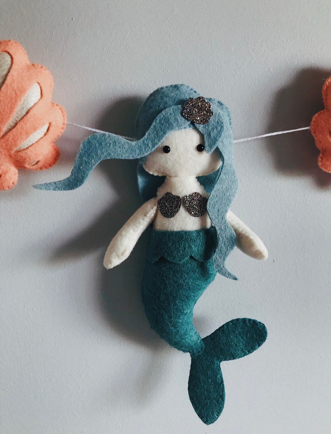 Mermaid Felt Garland Shell Garland Shell Decoration Under - Etsy