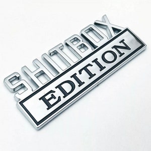 SHITBOX EDITION Car Badge Emblem Shit Box Funny Joke Car Badge for Car ...