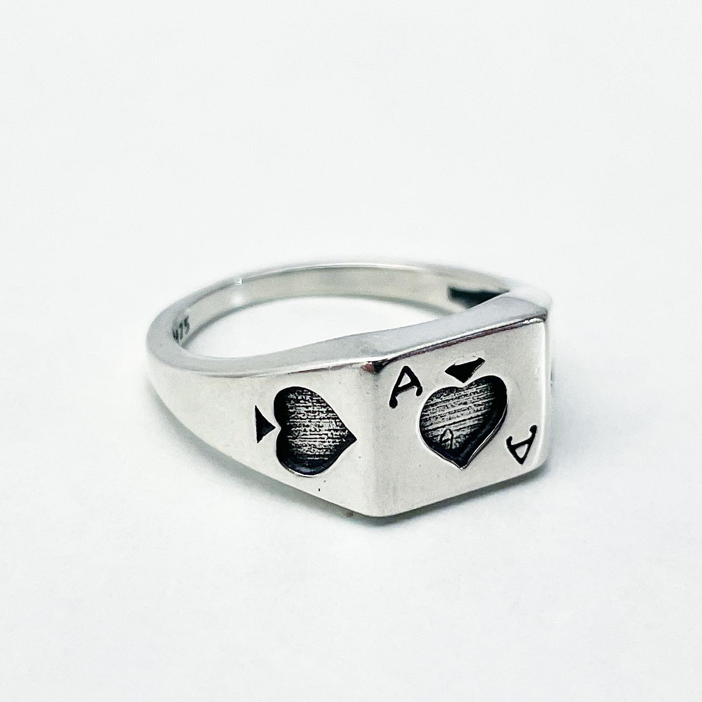 925 Sterling Silver Ace of Spades Ring Small Pinky Ring Light - Etsy UK