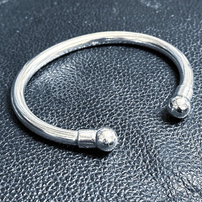 Solid 999 Silver Bracelet Open Cuff Torque Bangle Handmade Heavy Pure ...