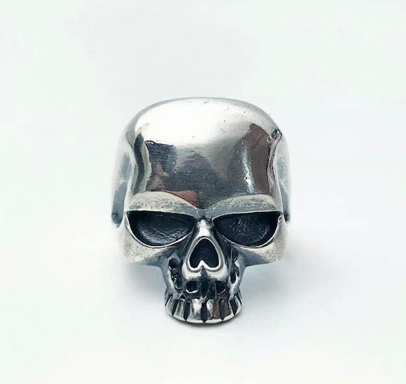 New Sterling Silver 925 Skull Ring Adjustable Resizable Gothic | Etsy