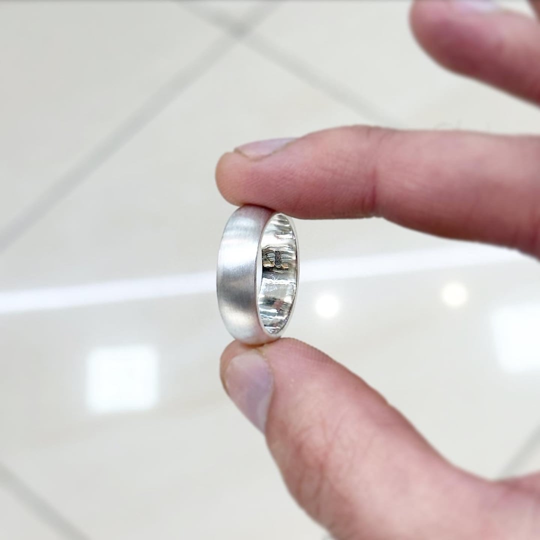 999 Pure Silver Band Ring for Men and Women 7mm Satin Brushed Solid ...