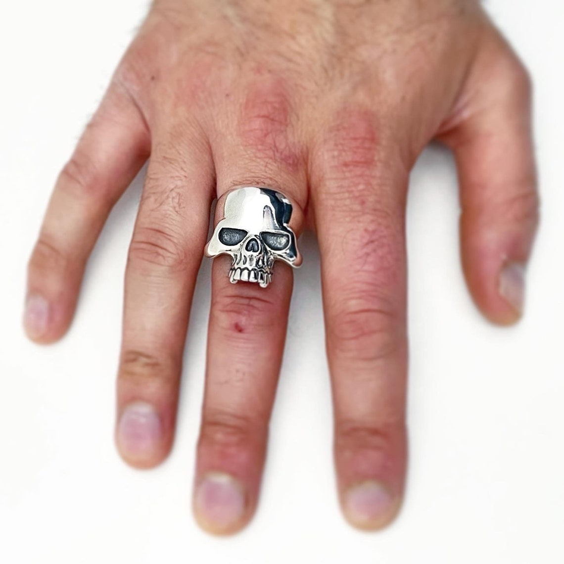 HEAVY 925 Sterling Silver Skull Ring for Men and Women Punk Gothic Ring ...